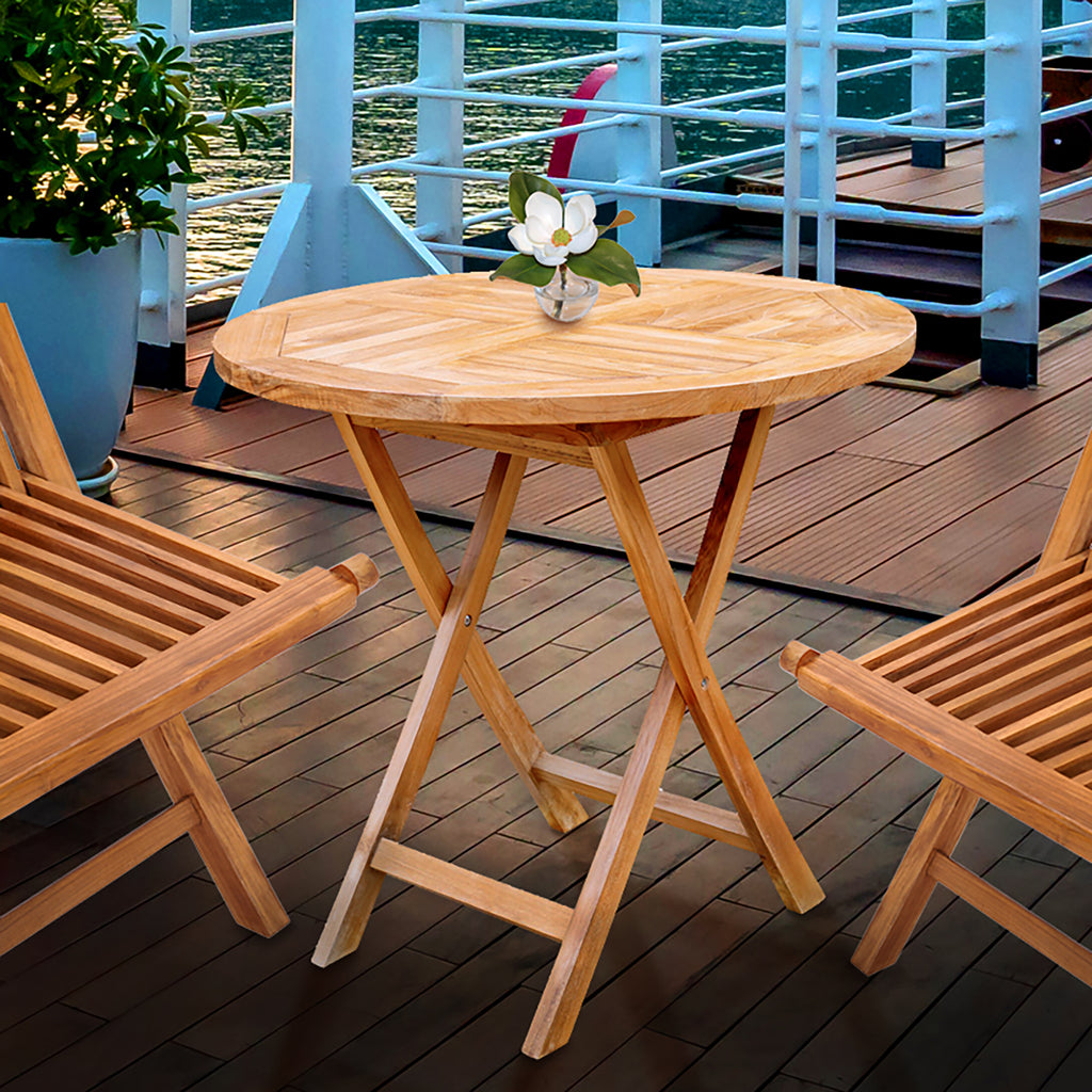 Teak Wood California Folding Table, 36 inch – La Place USA Furniture Outlet