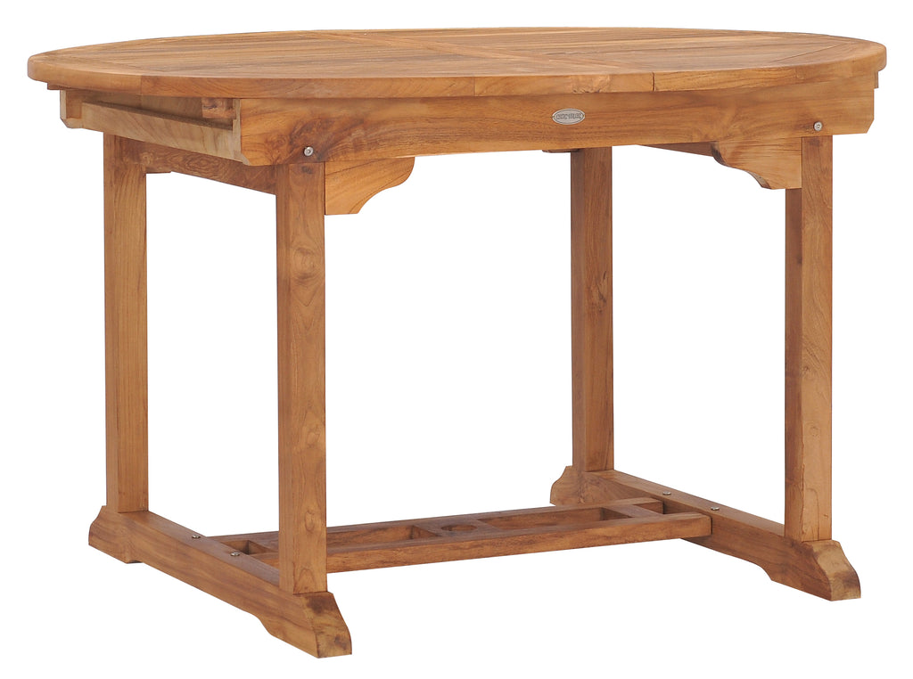 Teak Wood Orleans Round to Oval Extension Table – La Place USA ...