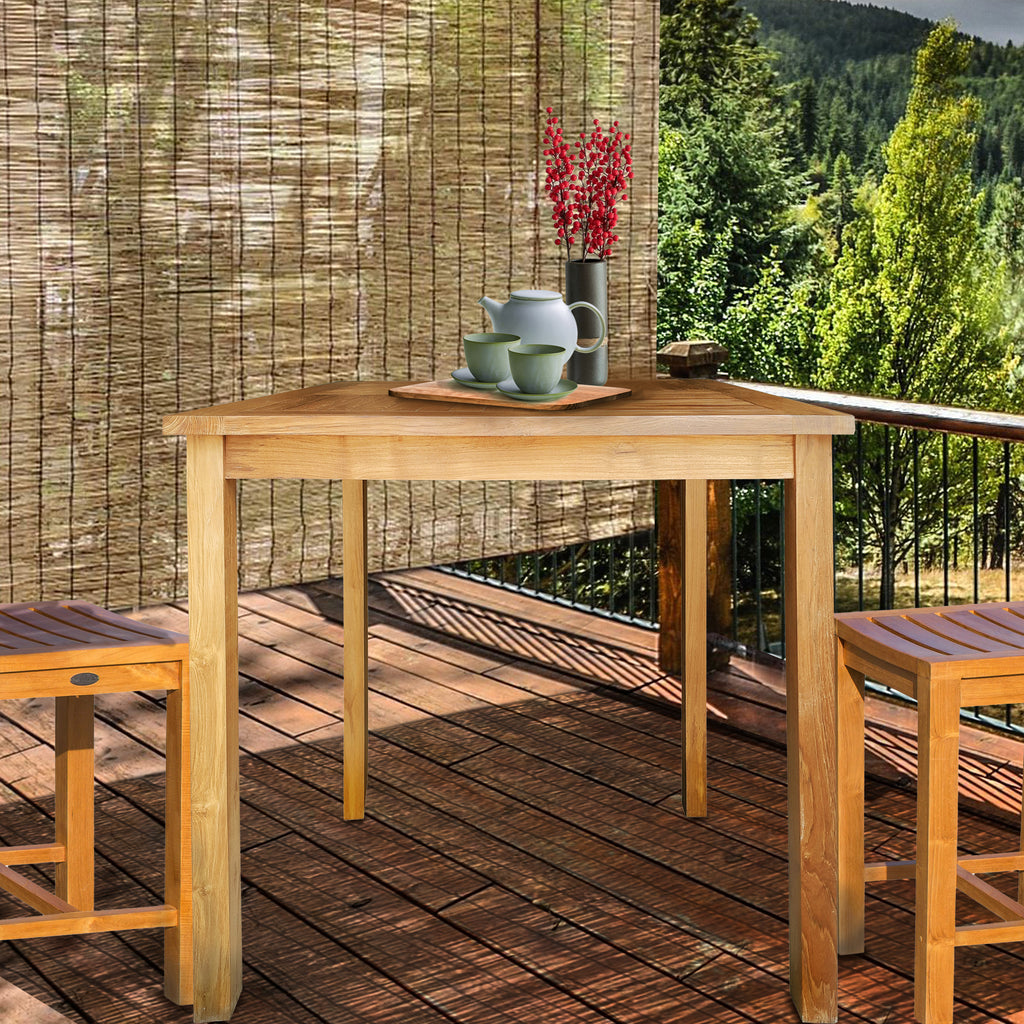 Teak Wood Seville Outdoor Patio Counter Height Bistro Table - 35 inch ...