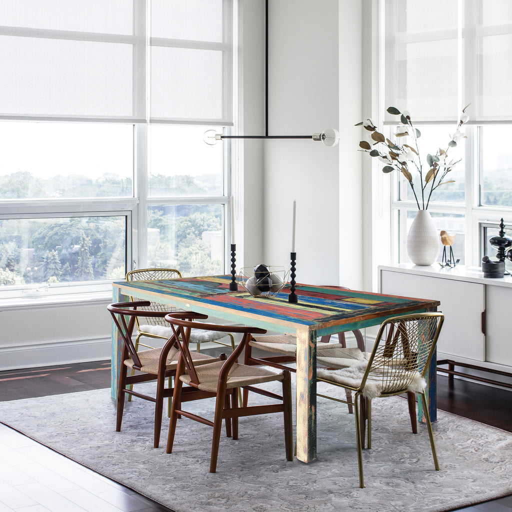 Marina del Rey Dining Table Made From Recycled Teak Wood Boats, 71 X 4 ...