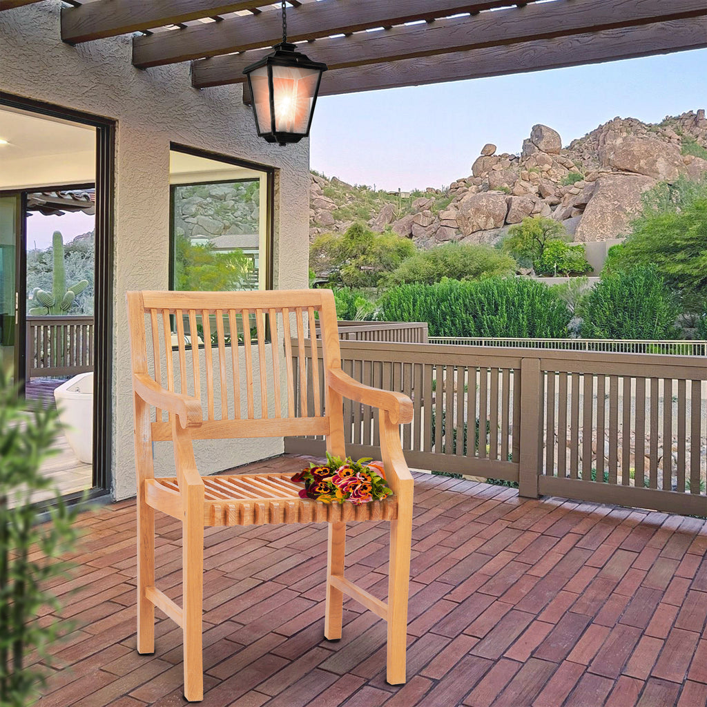 Teak Wood Castle Arm Chair – La Place USA Furniture Outlet