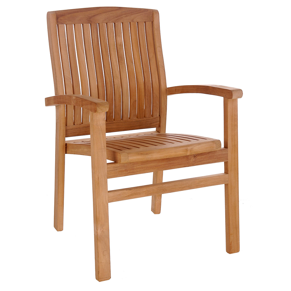 Teak Wood Belize Stacking Arm Chair – La Place USA Furniture Outlet