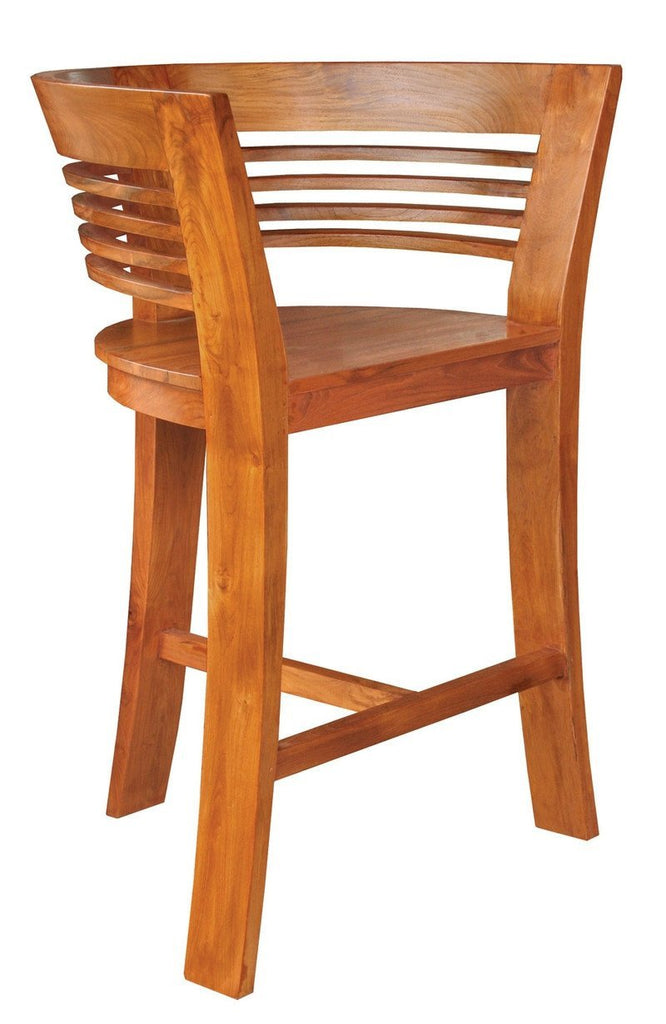 Teak Wood Half Moon Bar Stool – La Place USA Furniture Outlet
