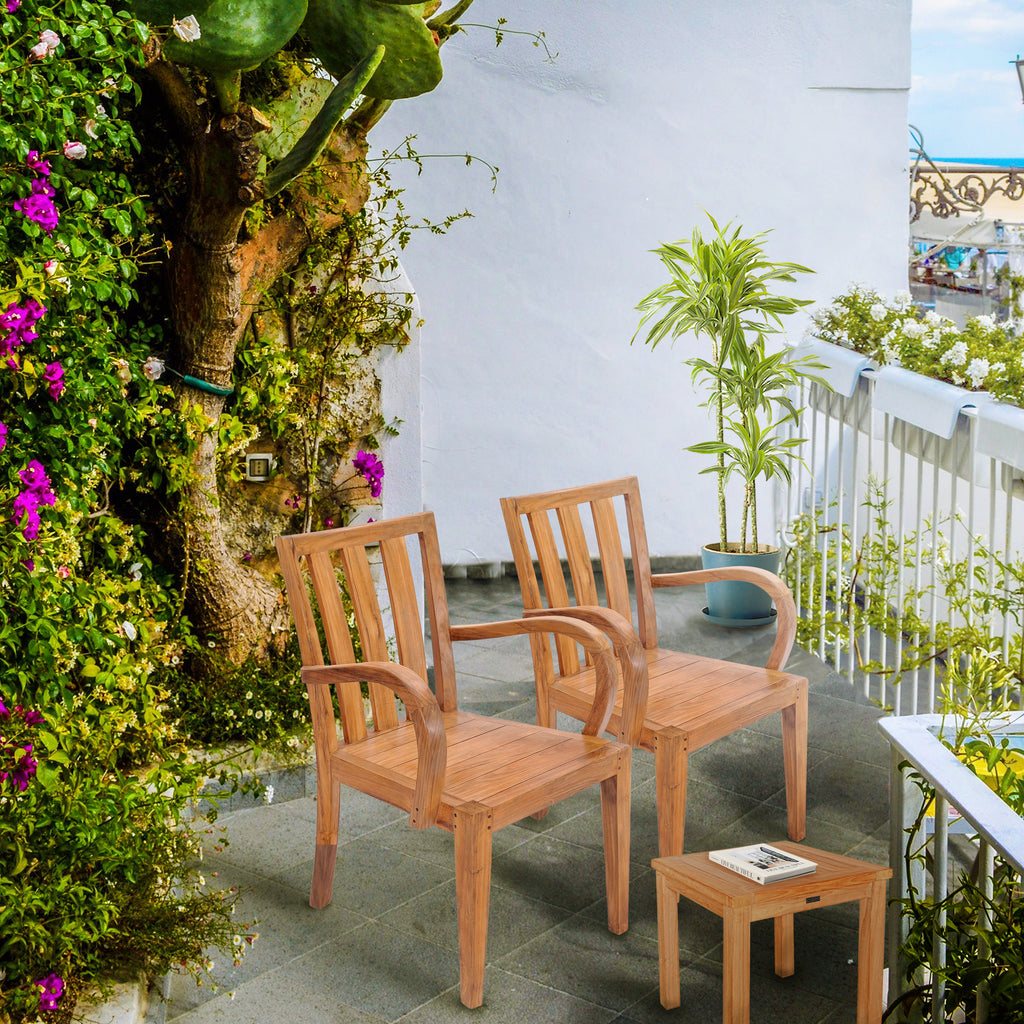 Teak Wood Boston Arm Chair – La Place USA Furniture Outlet