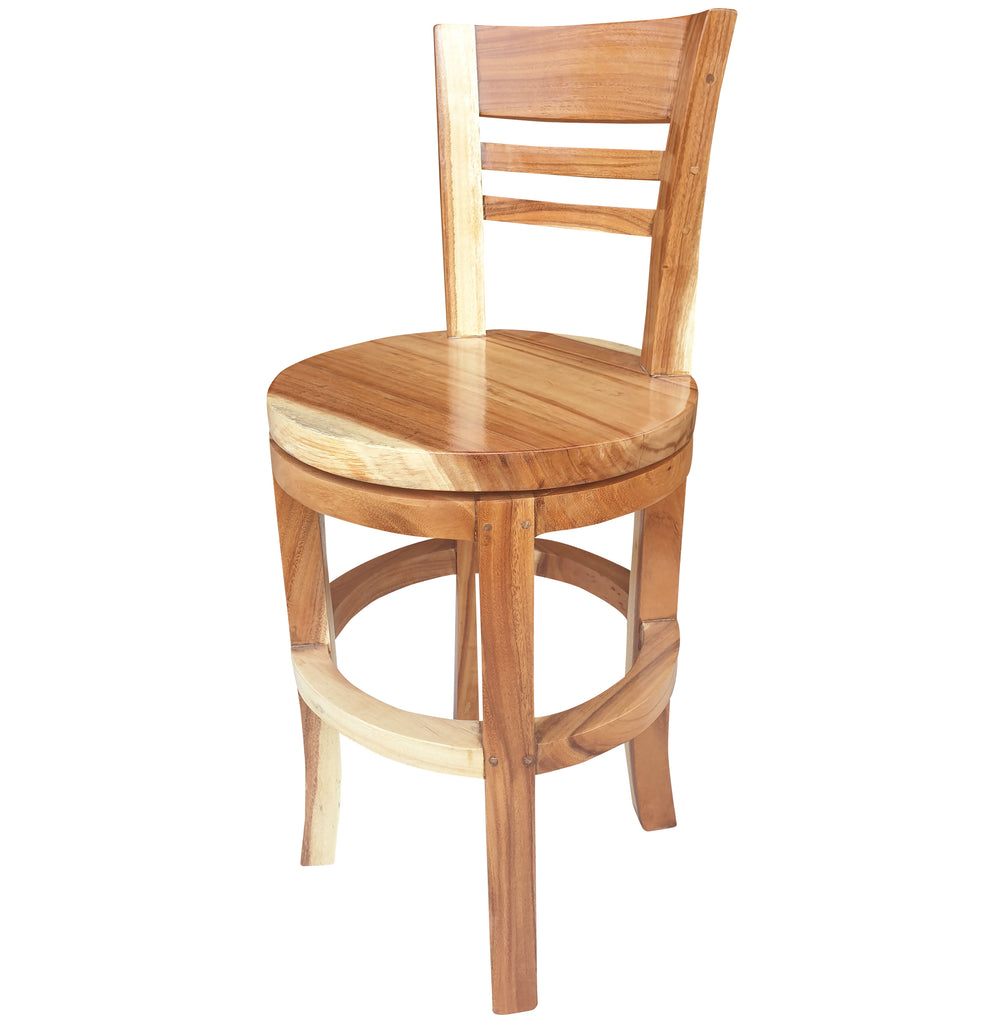 Suar Olympia Live Edge Counter Stool Chair with Swivel Seat – La Place ...
