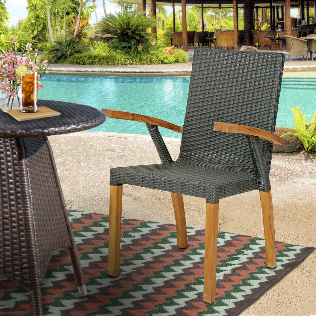 Teak Wood Bali Outdoor Patio Dining Chair – La Place USA Furniture Outlet