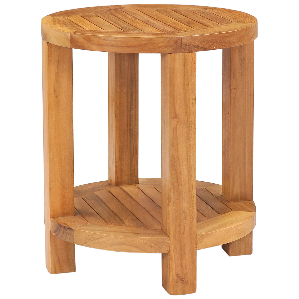 Teak Wood Florence Round Shower Stool – La Place USA Furniture Outlet
