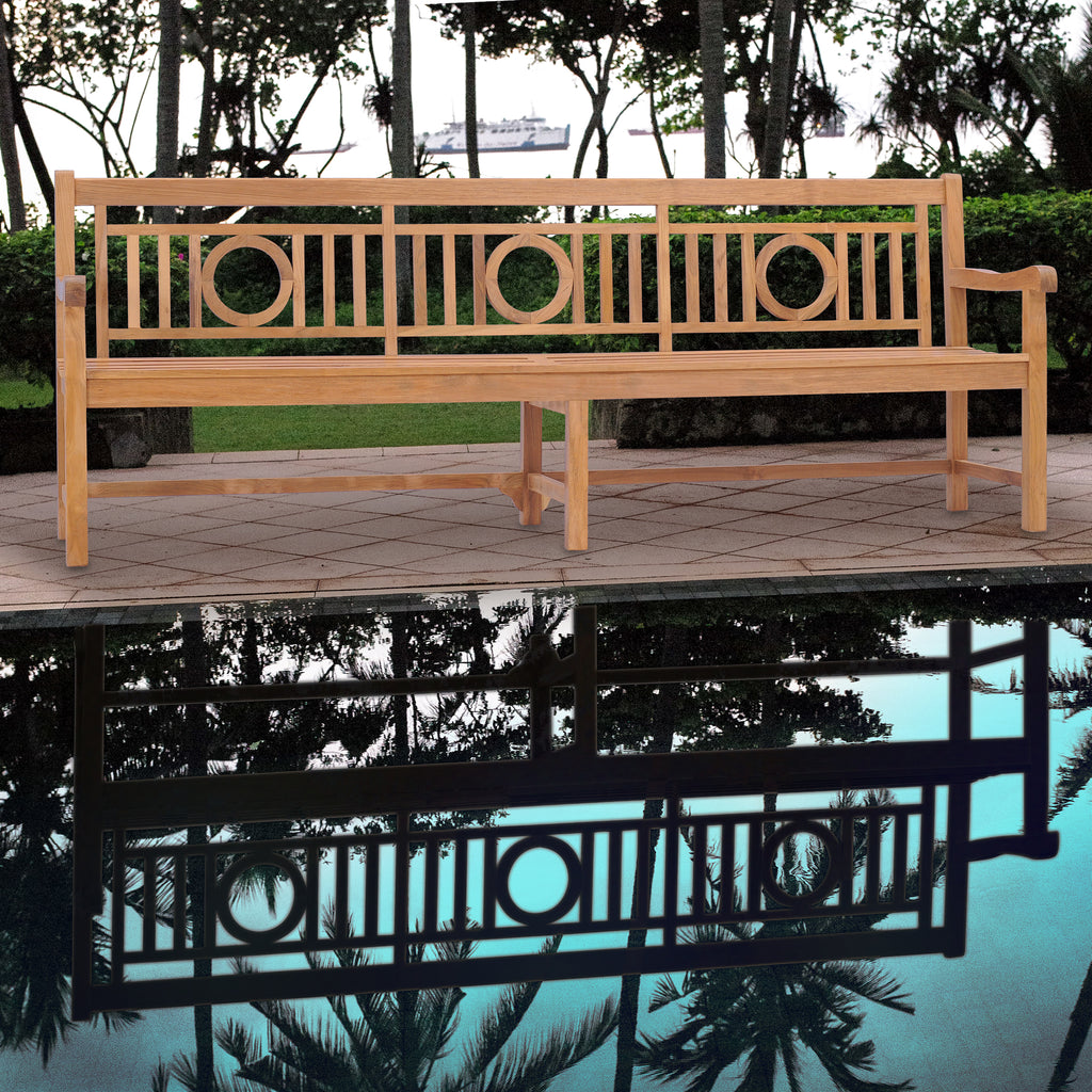 Teak Wood O Bench Extra Large, 8 Foot – La Place USA Furniture Outlet